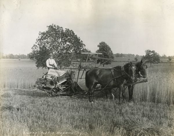 Deering Ideal Grain Binder | Photograph | Wisconsin Historical Society