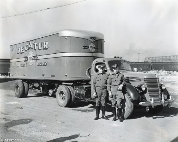 Decatur Cartage Truck with Drivers | Photograph | Wisconsin Historical ...