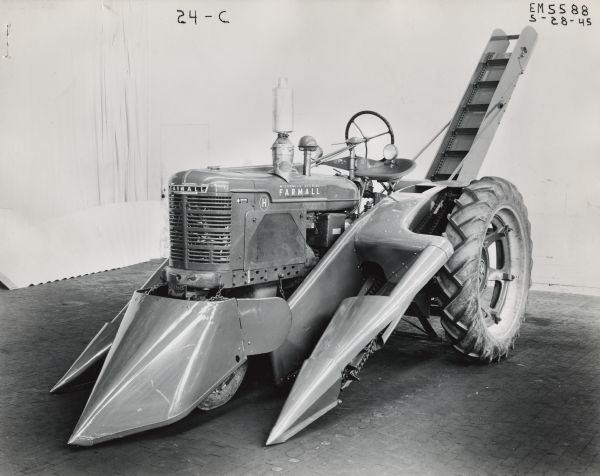 Corn Picker on Farmall H Tractor | Photograph | Wisconsin Historical ...