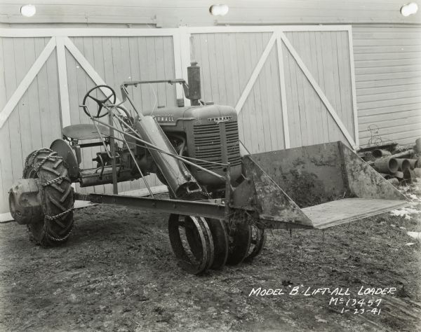 Farmall Tractor and Lift-all Loader | Photograph | Wisconsin Historical ...