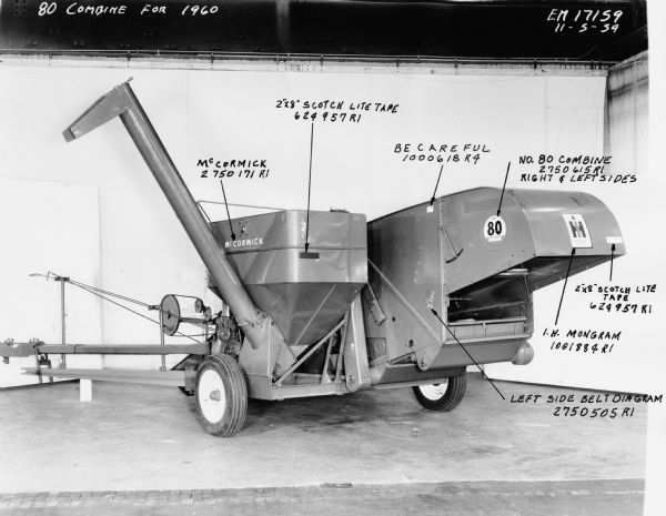 McCormick No. 80 Self Propelled Combine Rear View | Photograph ...