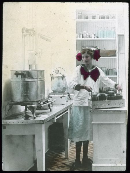 Young Woman with Home Canning Equipment | Photograph | Wisconsin ...