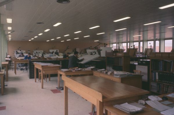 Men at Drafting Tables in France | Photograph | Wisconsin Historical ...