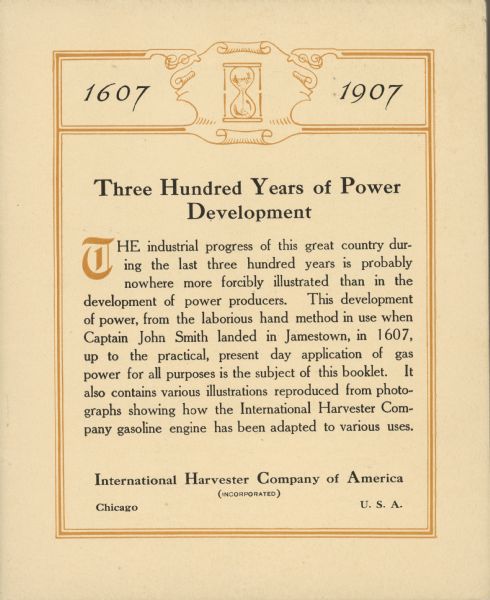 1607-1907 Three Hundred Years of Power Development | Book or Pamphlet ...