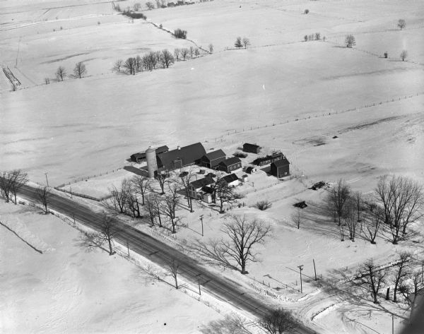 Aerial Vew of Gallagher Farm | Photograph | Wisconsin Historical Society