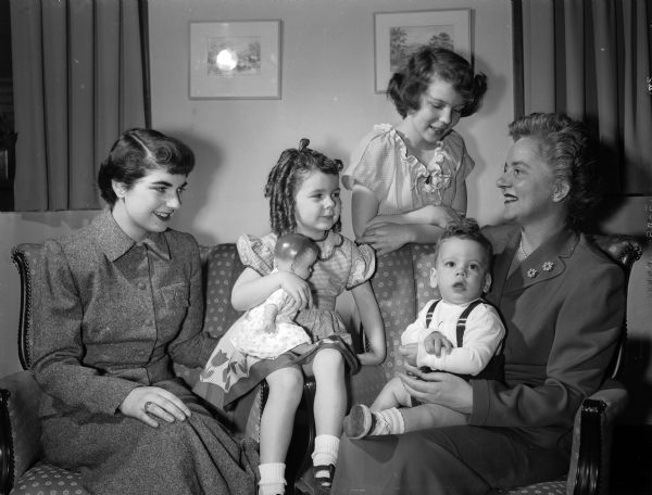 Mrs. Arthur (Alta) Lentz and Her Children | Photograph | Wisconsin ...