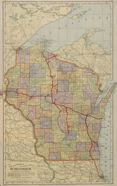 The Matthews-Northrup Up-to-Date Map of Wisconsin : Published Indexed ...