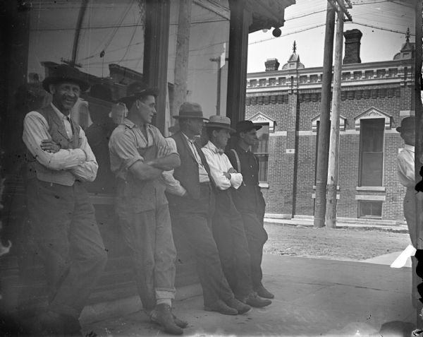 Men in front of Tavern | Photograph | Wisconsin Historical Society