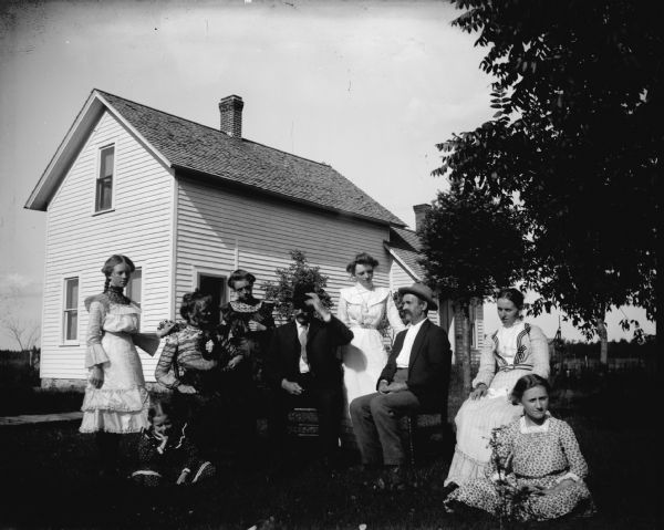 Group of People in front of House | Photograph | Wisconsin Historical ...