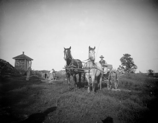 Man in Carriage | Photograph | Wisconsin Historical Society