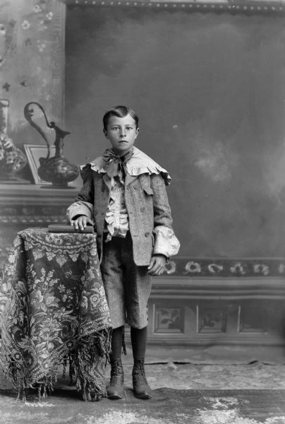 Portrait of Standing Boy | Photograph | Wisconsin Historical Society
