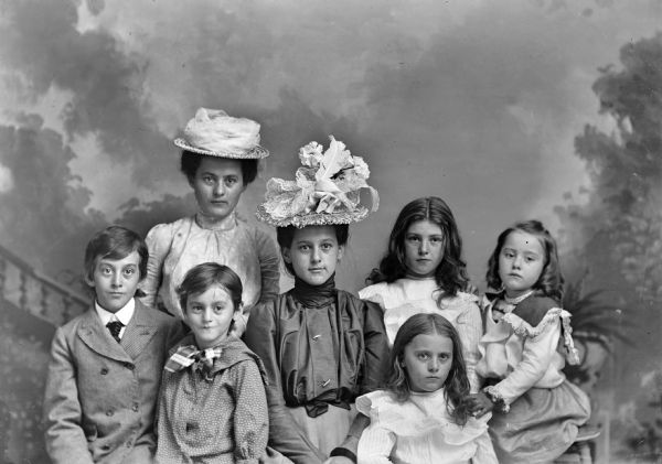 Woman with Six Children | Photograph | Wisconsin Historical Society