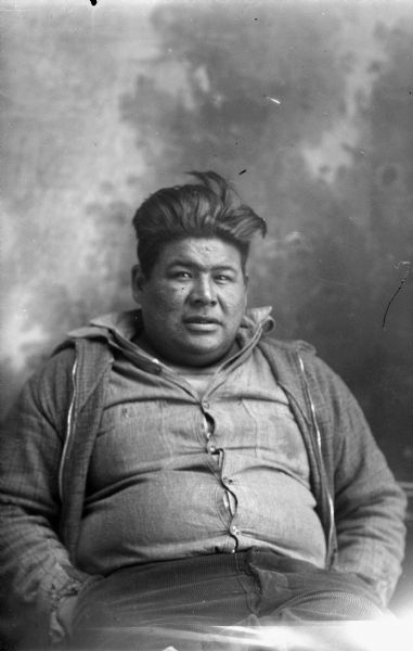Studio Portrait of Ho-Chunk Man | Photograph | Wisconsin Historical Society