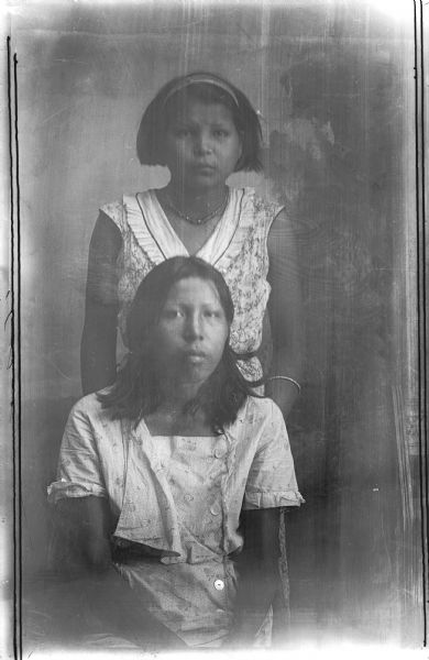 Portrait of Two Young Ho-Chunk Women | Photograph | Wisconsin ...