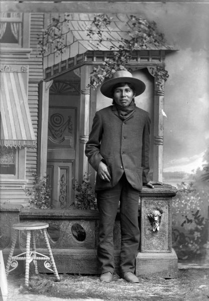 Studio Portrait of Standing Ho-Chunk Man | Photograph | Wisconsin ...