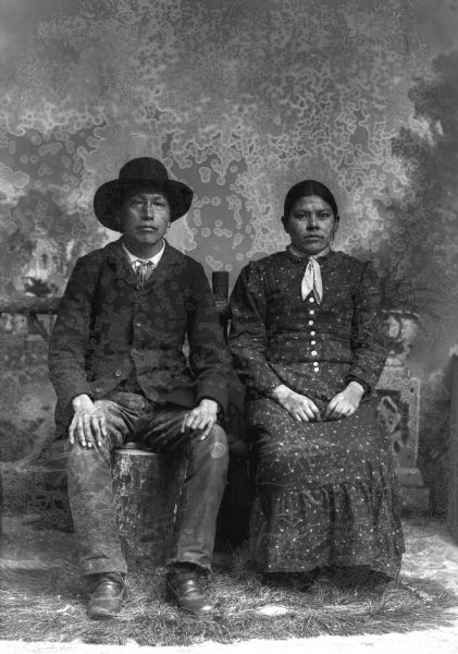 Portrait of a Ho-Chunk Man and Woman | Photograph | Wisconsin ...