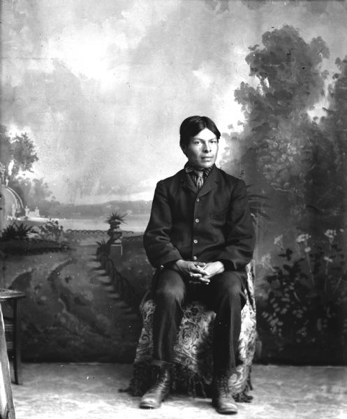 Portrait of a Young Ho-Chunk Man | Photograph | Wisconsin Historical ...