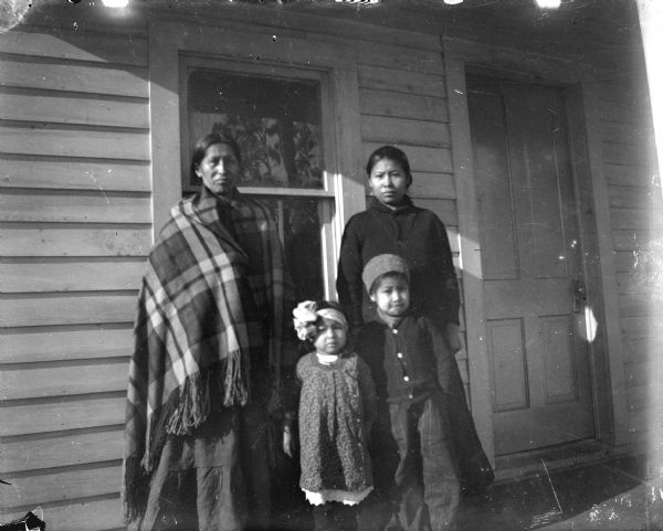 Ho-Chunk Women and Children Posing near Building | Photograph ...