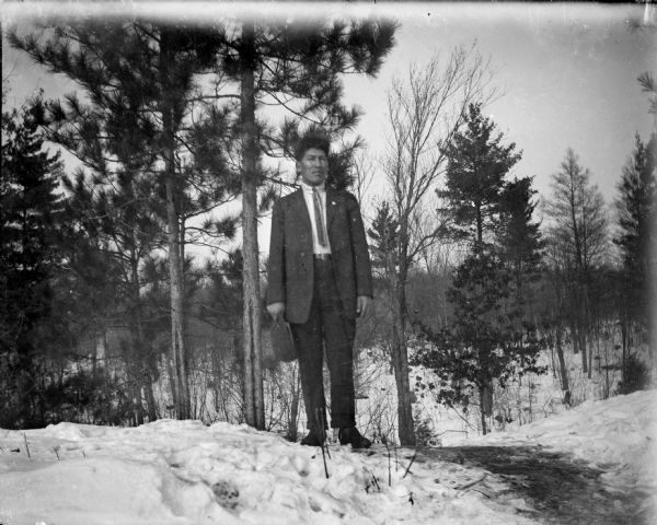 Portrait of a Ho-Chunk Man Outdoors | Photograph | Wisconsin Historical ...