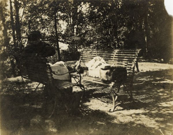 Reclining on a Bench | Photograph | Wisconsin Historical Society