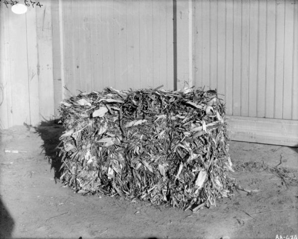 Bale of Cut Corn Stalks | Photograph | Wisconsin Historical Society