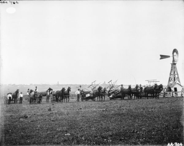 Group of Men Posing near Windmill | Photograph | Wisconsin Historical ...