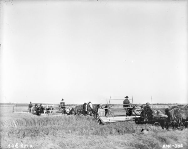 Horse-Powered Push Binder Headers | Photograph | Wisconsin Historical ...
