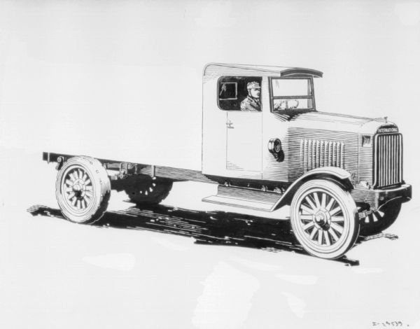 Drawing of Man in Truck | Photograph | Wisconsin Historical Society