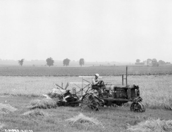 Tractor Drawn Binder | Photograph | Wisconsin Historical Society