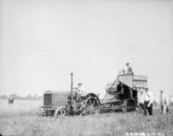 Thresher Operation in Field | Photograph | Wisconsin Historical Society