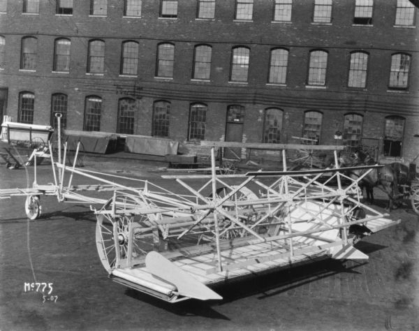 Horse-Pushed Push Binder Header | Photograph | Wisconsin Historical Society
