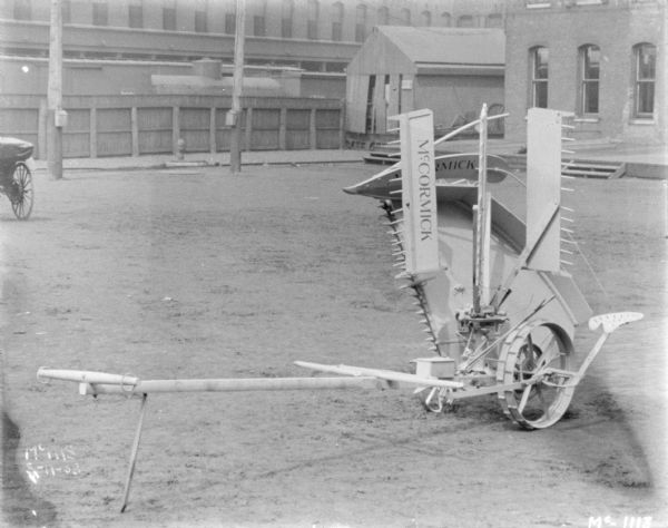 McCormick Reaper with Bed Folded Up | Photograph | Wisconsin Historical ...