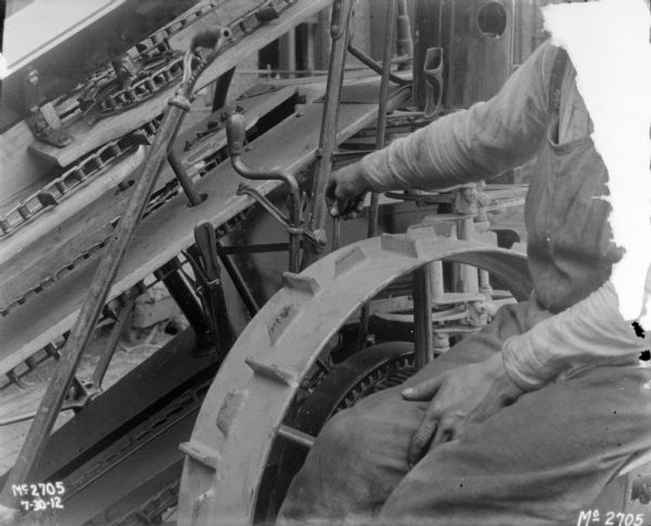 Corn Binder at McCormick Works | Photograph | Wisconsin Historical Society