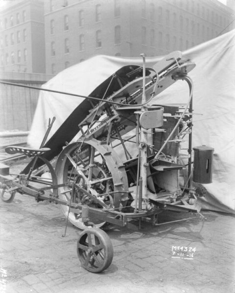 Corn Binder at McCormick Works | Photograph | Wisconsin Historical Society