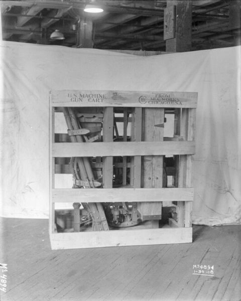 Gun Cart Crated for Shipment | Photograph | Wisconsin Historical Society