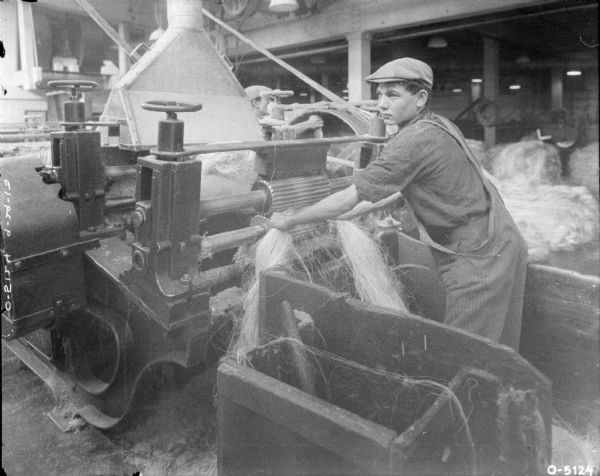 Man Operating Twine Manufacturing Machine | Photograph | Wisconsin ...