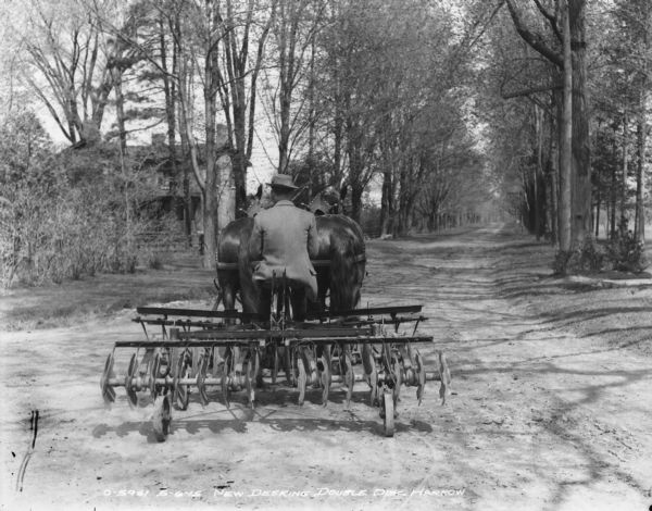 Horse-Drawn Deering Disk Harrow | Photograph | Wisconsin Historical Society