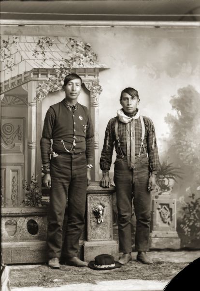 Studio Portrait Of Albert Thunderking Lowe And Edward Funmaker 
