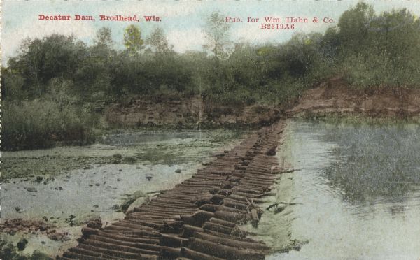 Decatur Dam | Postcard | Wisconsin Historical Society