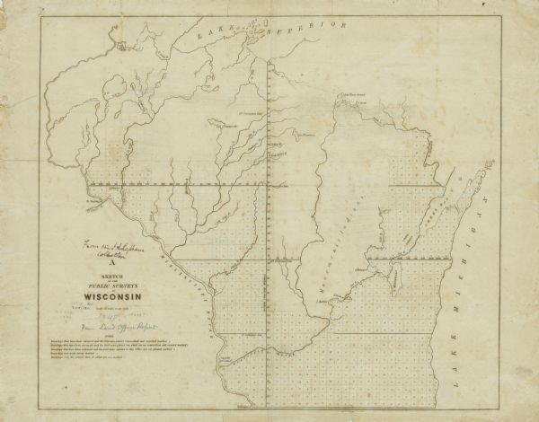 Sketch of the Public Surveys in Wisconsin Territory | Map or Atlas ...