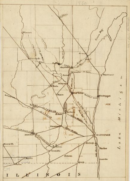 Map of Early Wisconsin Railroads | Map or Atlas | Wisconsin Historical ...