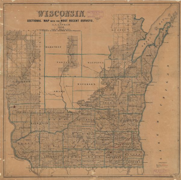 Wisconsin, a Sectional Map with the Most Recent Surveys | Map or Atlas ...