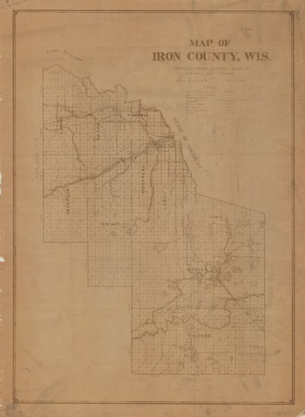 Map of Iron County, Wisconsin | Map or Atlas | Wisconsin Historical Society