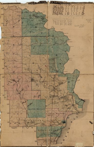 Map of Oconto and Marinette Counties | Map or Atlas | Wisconsin ...