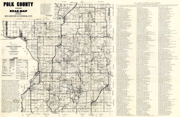 Polk County, Wisconsin Road Map | Map or Atlas | Wisconsin Historical ...