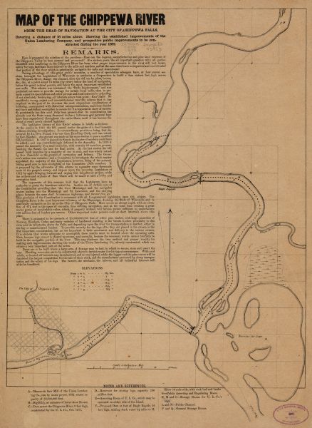 Map of the Chippewa River from the Head of Navigation at the City of ...
