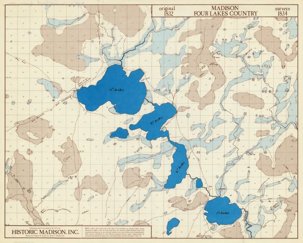 Madison, Four Lakes Country : Original Surveys | Map or Atlas ...