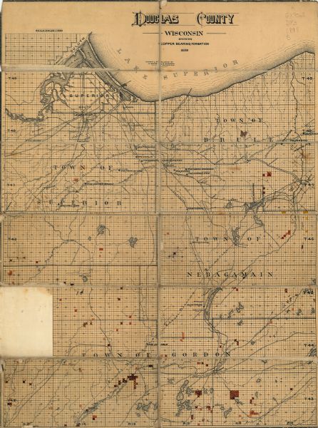 Douglas County, Wisconsin Showing Copper Bearing Formation | Map or ...