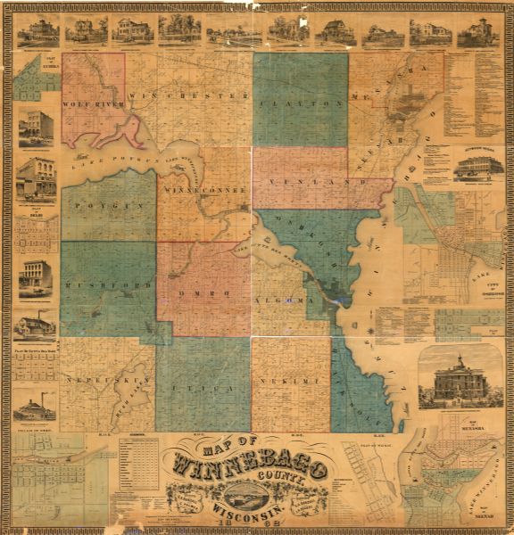 Map of Winnebago County, Wisconsin | Map or Atlas | Wisconsin ...