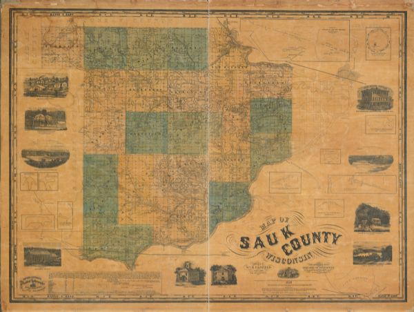 Map of Sauk County, Wisconsin | Map or Atlas | Wisconsin Historical Society